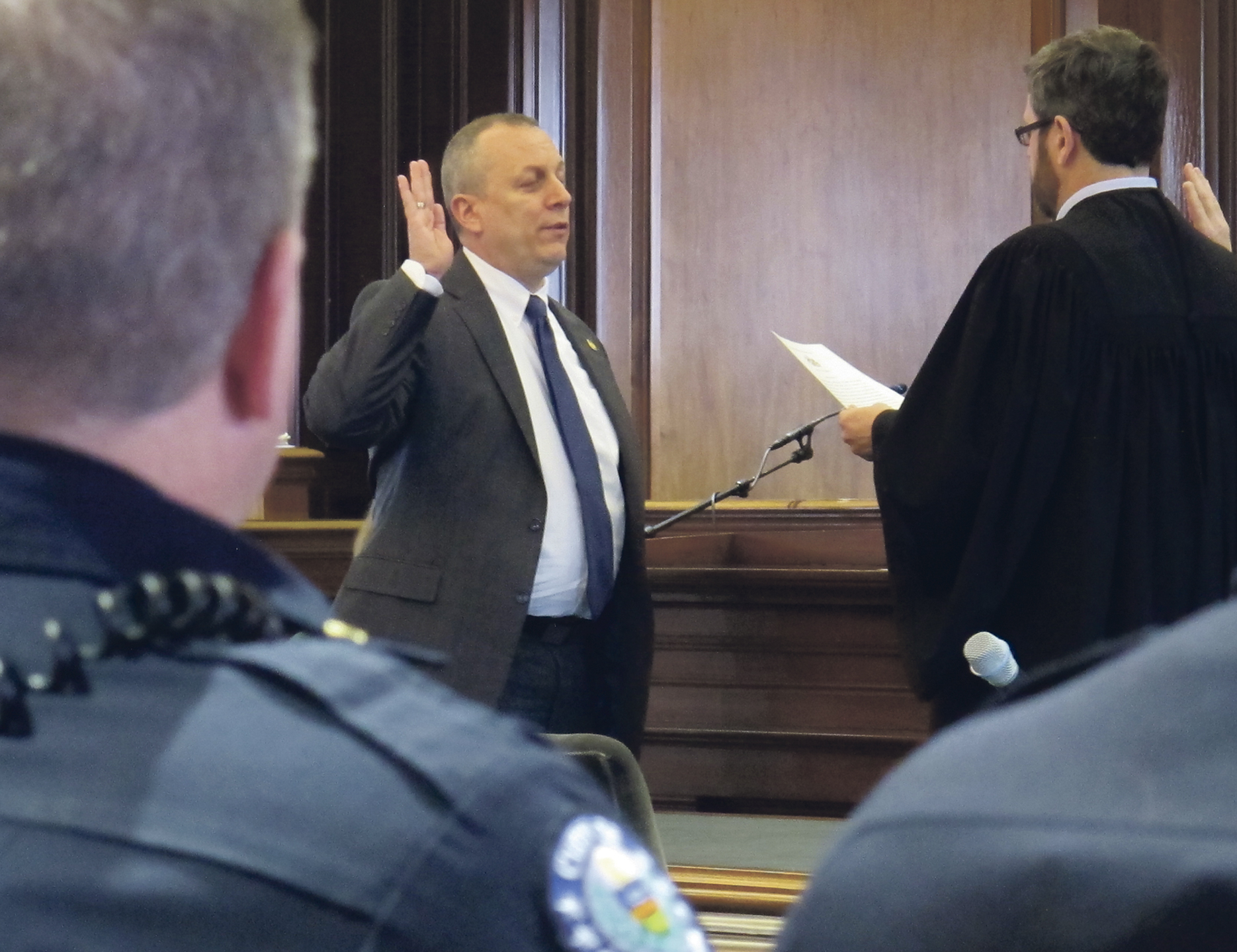 Four county officers, including new magisterial district justice, sworn ...